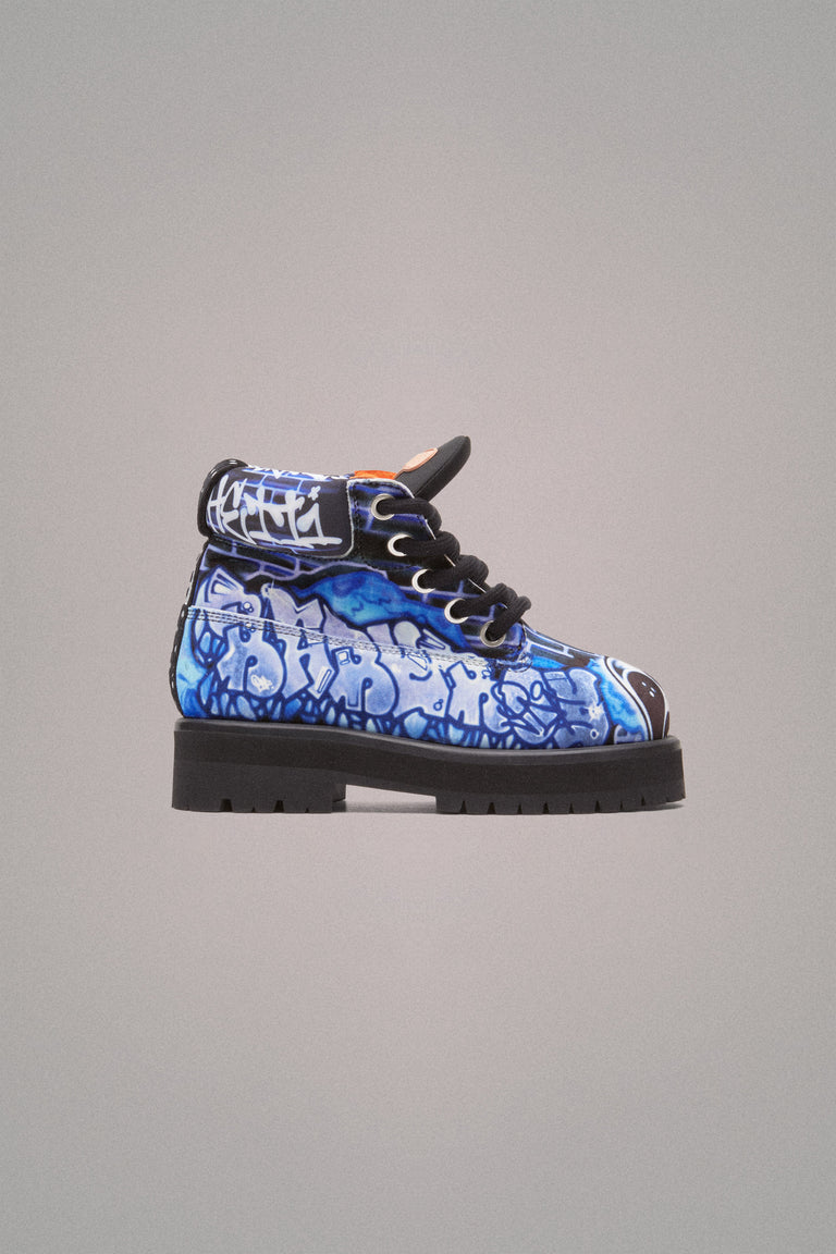 STRADA LOW GRAFFITI BOOTS // BLUE – PDF CHANNEL