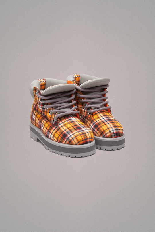 STRADA LOW TARTAN BOOTS // ORANGE – PDF CHANNEL